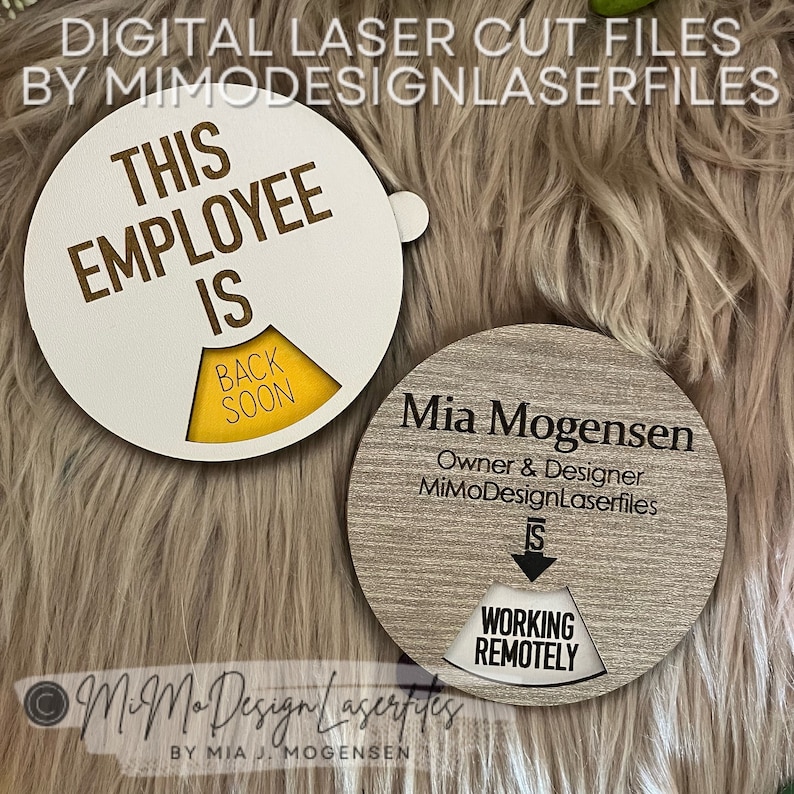 Rotating Office Sign SVG | 6 Status Spinner Door Sign | Personalized ...