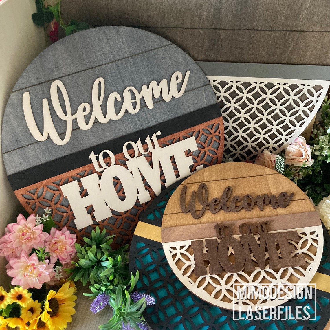 Oversized Split Signs Door Hangers, Chainmail Pattern 4 Sizes 23, 18 ...