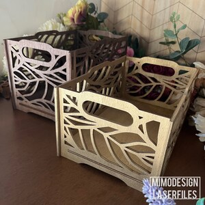 Stacking Leaves Pattern Boxes Crates, Baskets for Personalization ...