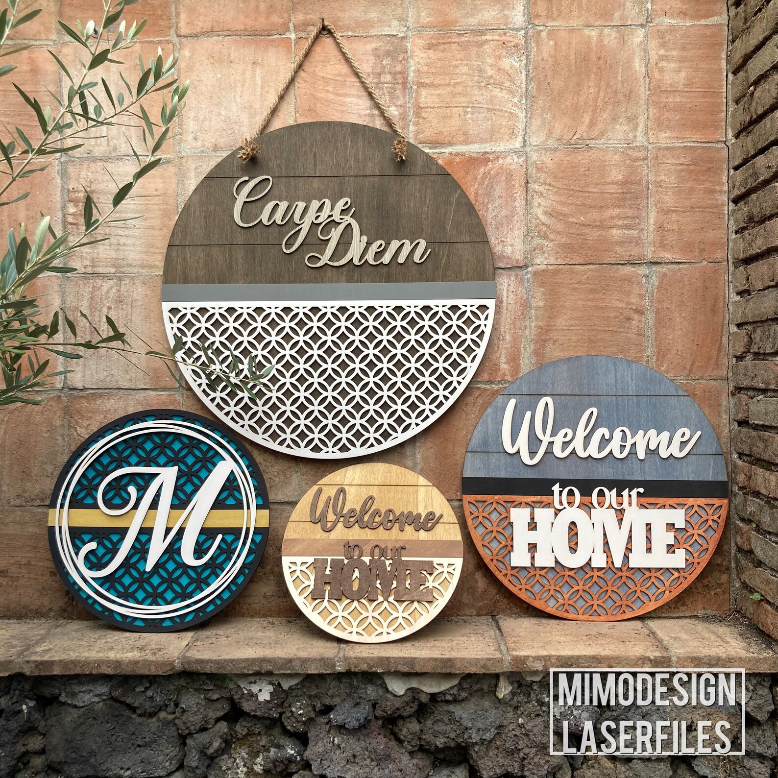 Oversized Split Signs Door Hangers, Chainmail Pattern 4 Sizes 23, 18 ...
