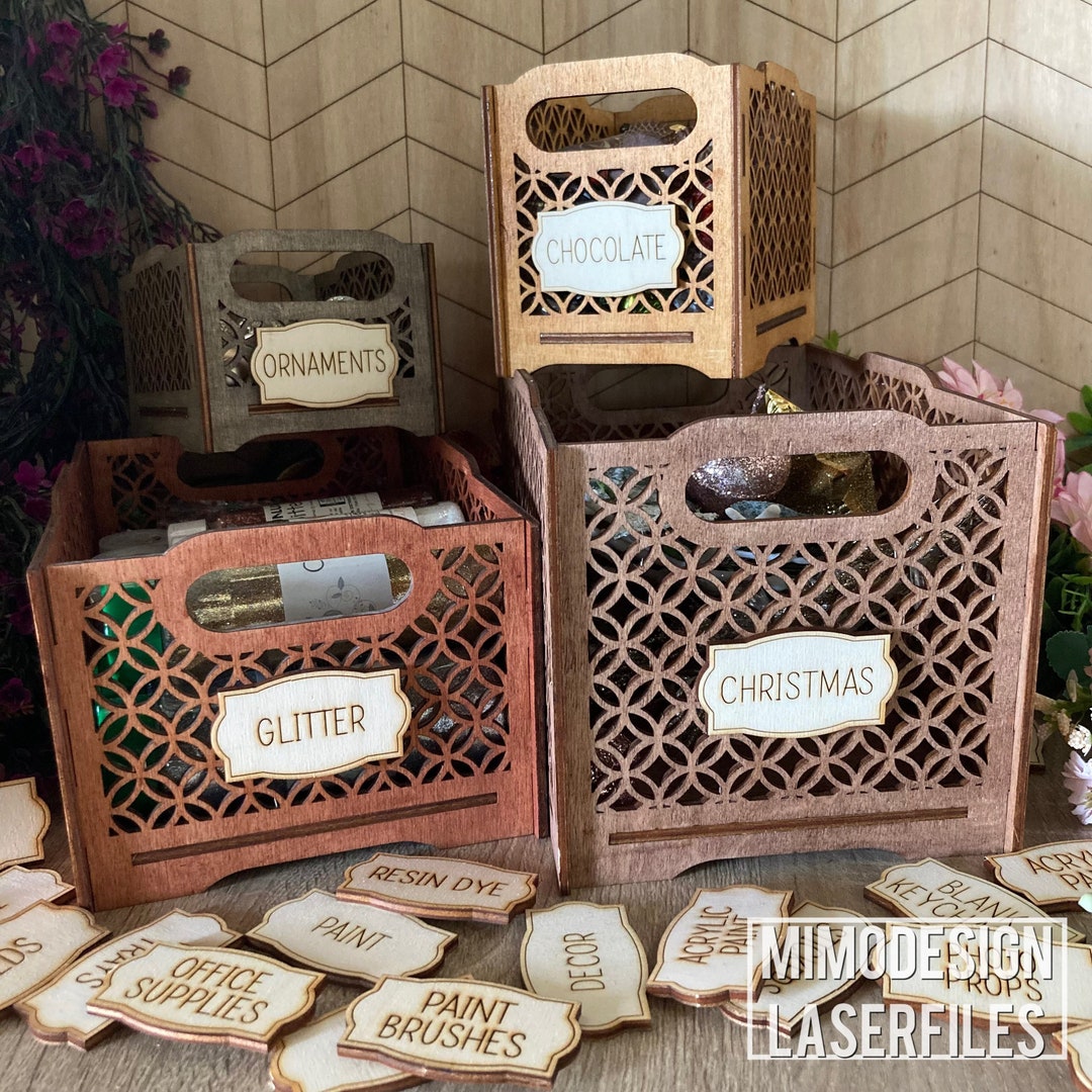 Chainmail Pattern Stacking Boxes Crates for Storage & Organization 4 ...