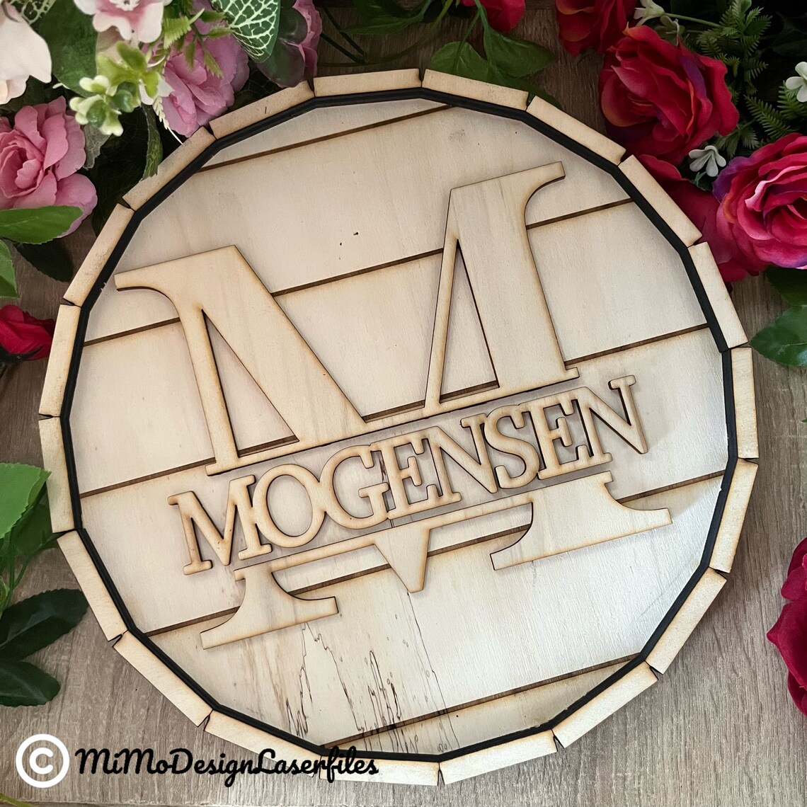 Faux Barrel Top Split Monogram Sign Resizable for Other - Etsy