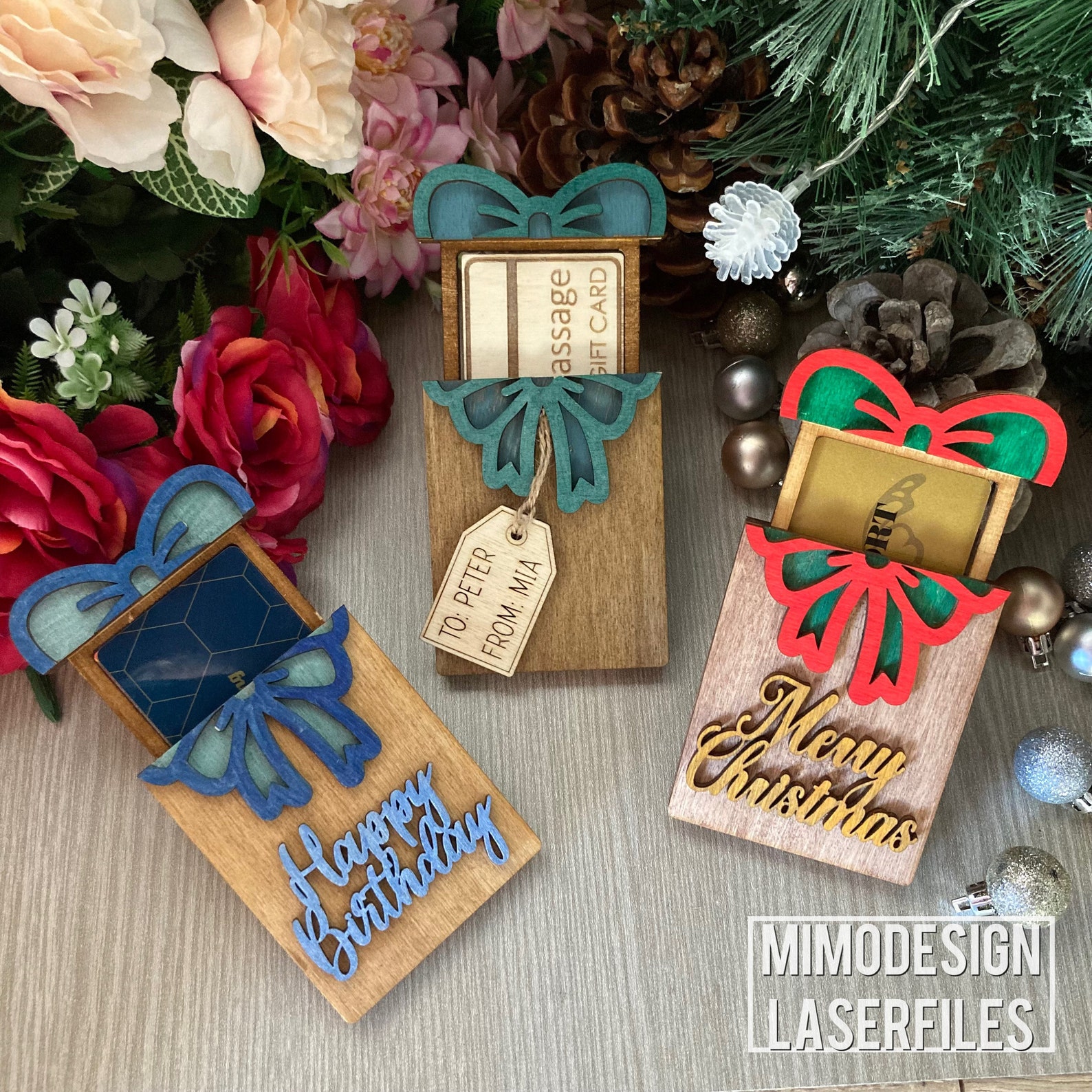 Bow Gift Card Holder for Plastic Cards or Personalized - Etsy