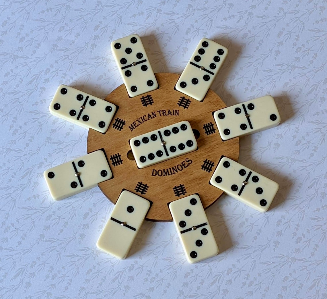 Mexican Train Dominoes Game and Domino Holder Glowforge Ready - Etsy