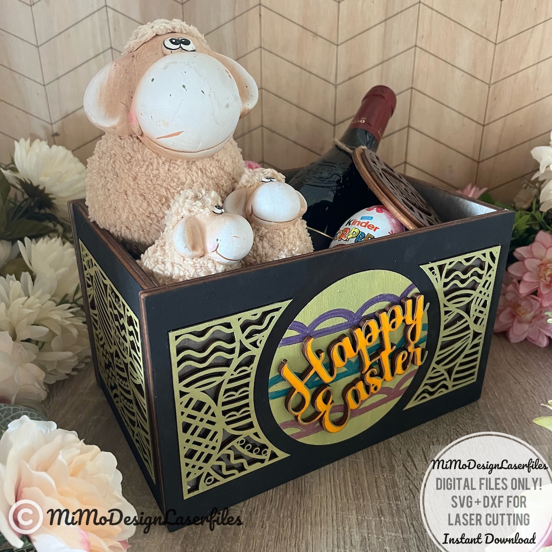 ADD ON Happy Easter With Nested Easter Egg Pattern Sides + Wreath for ...