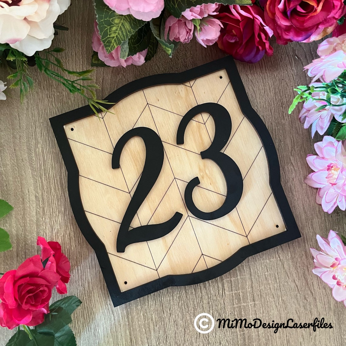 House Number Sign With Scored Lines Numbers 0-9 Layered - Etsy