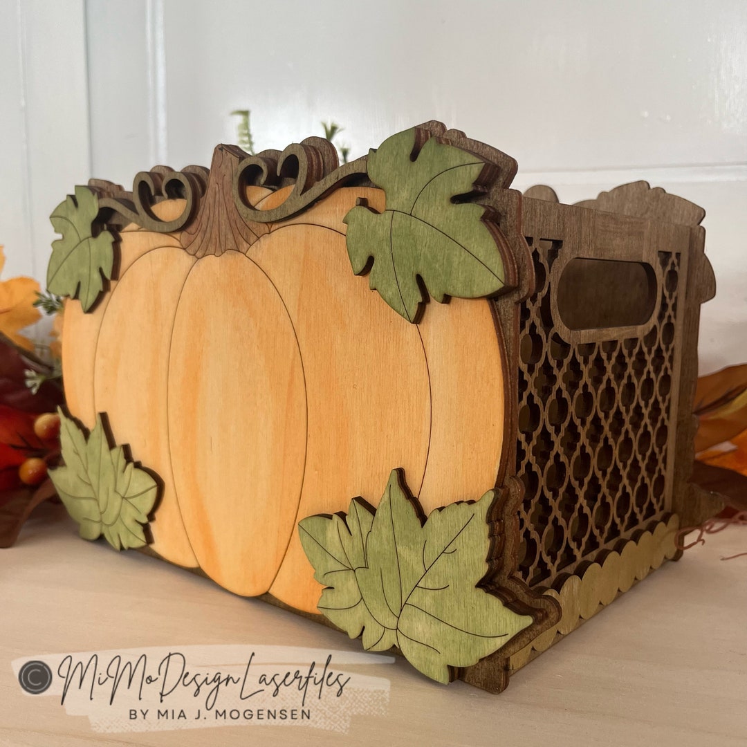 Pumpkin Autumn / Fall Boxes Bundle Big + Mini for Holding Wine, Decor ...
