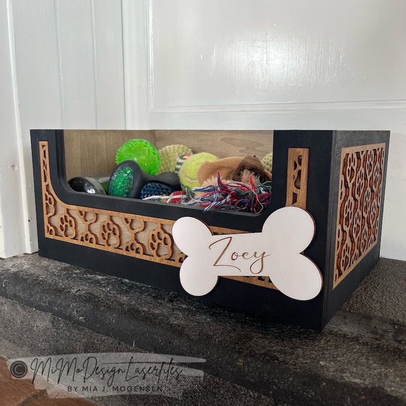 Pet Toy Storage Wood Paw - Etsy