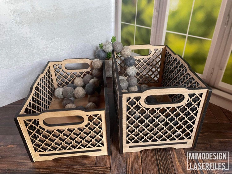 Stacking Arabesque Pattern Boxes Crates Baskets for - Etsy
