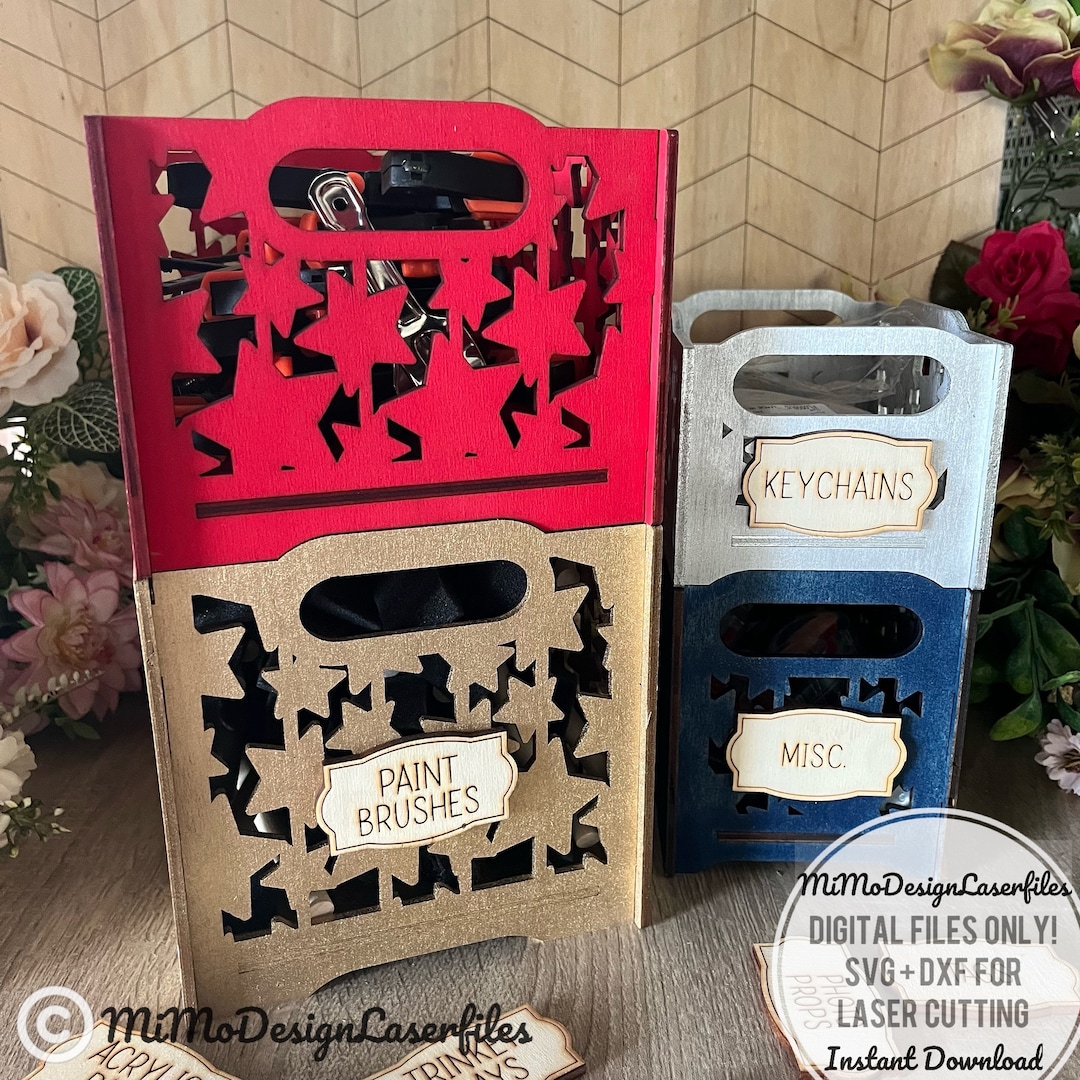 Stacking Stars Pattern Boxes Crates, Baskets for Personalization ...