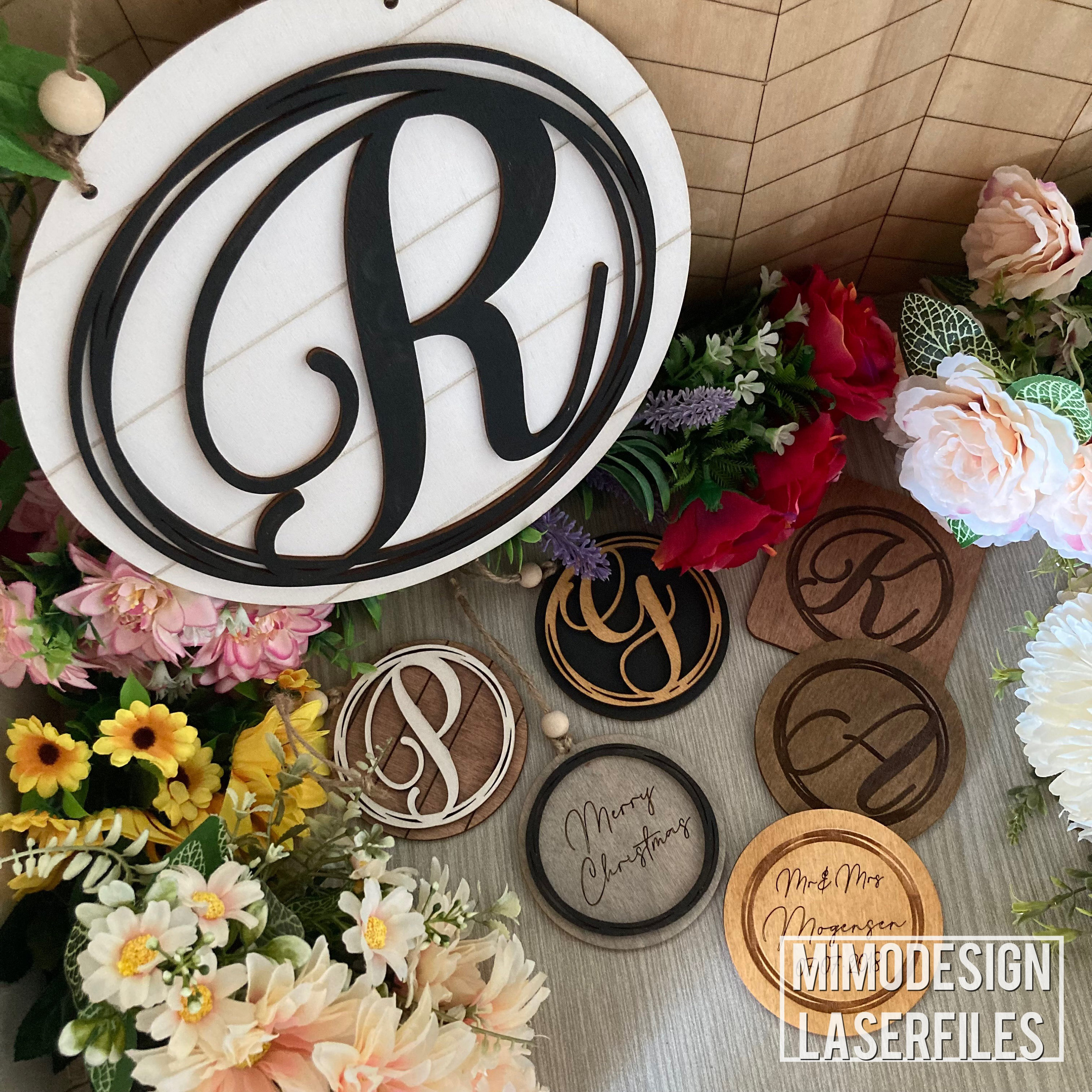 Bundle of Monogram Wreath Letters, 26 Letters - Full Alphabet Incl ...