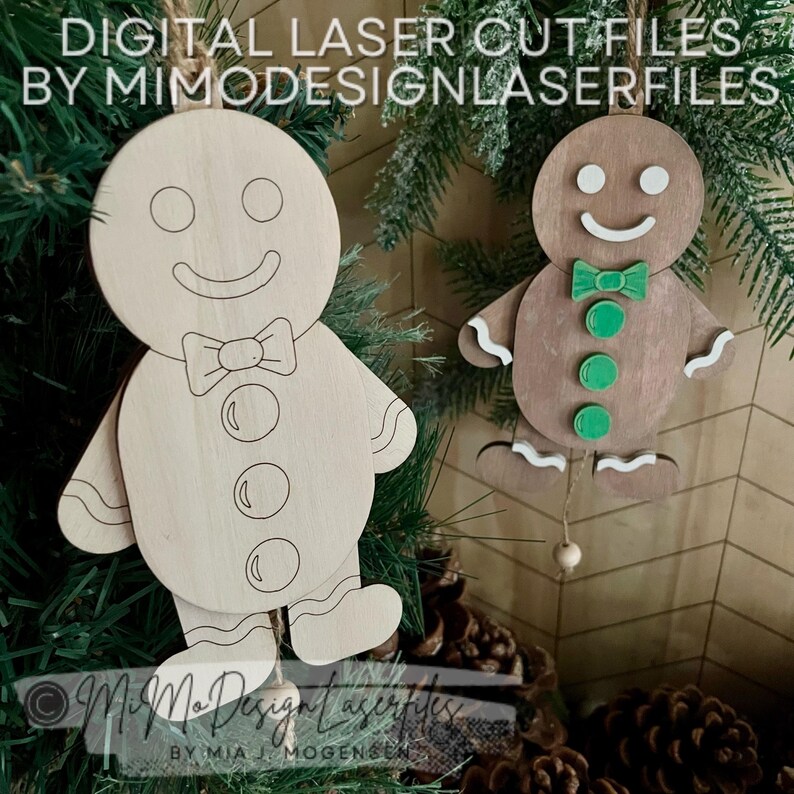 Laser Cut Jumping Jack Gingerbread Man SVG | Layered & Single Line DIY ...