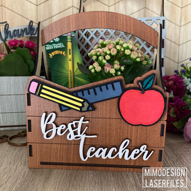 Mini Teachers and Patterned Gift Baskets Crates for - Etsy