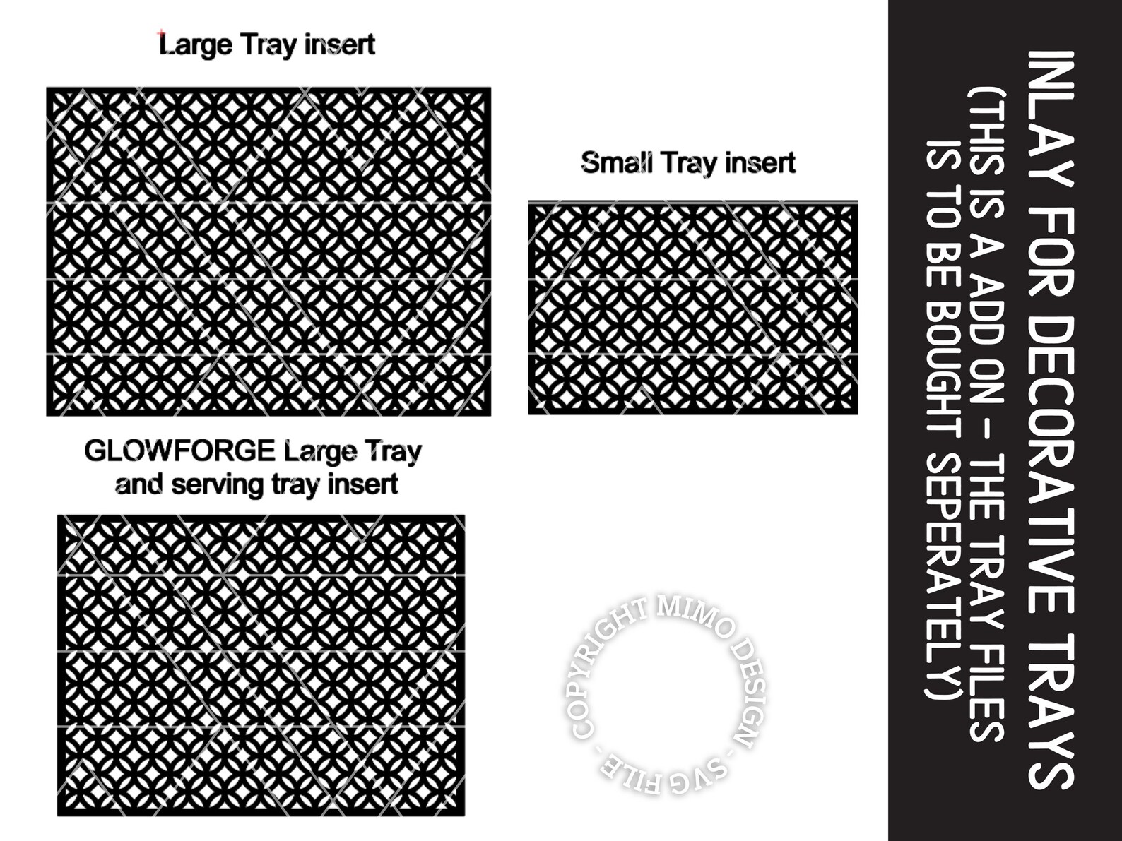 Inlay (ADD ON) for Decorative Home Decor Trays With Interchangable ...