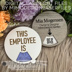 Rotating Office Sign SVG | 6 Status Spinner Door Sign | Personalized ...
