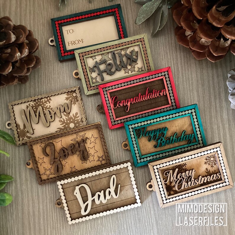 Beaded Frame Tags for Christmas Birthday Celebrations - Etsy