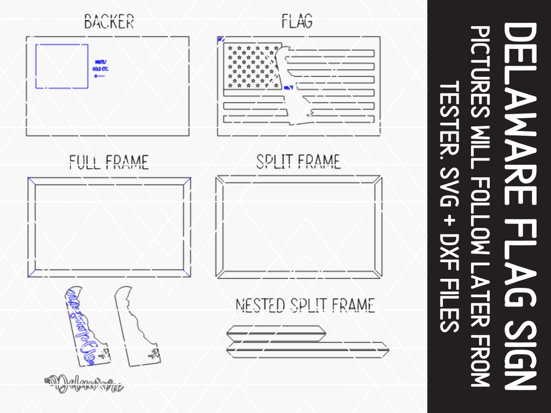 DELAWARE State Flag Sign With the American Flag and Frames - Etsy