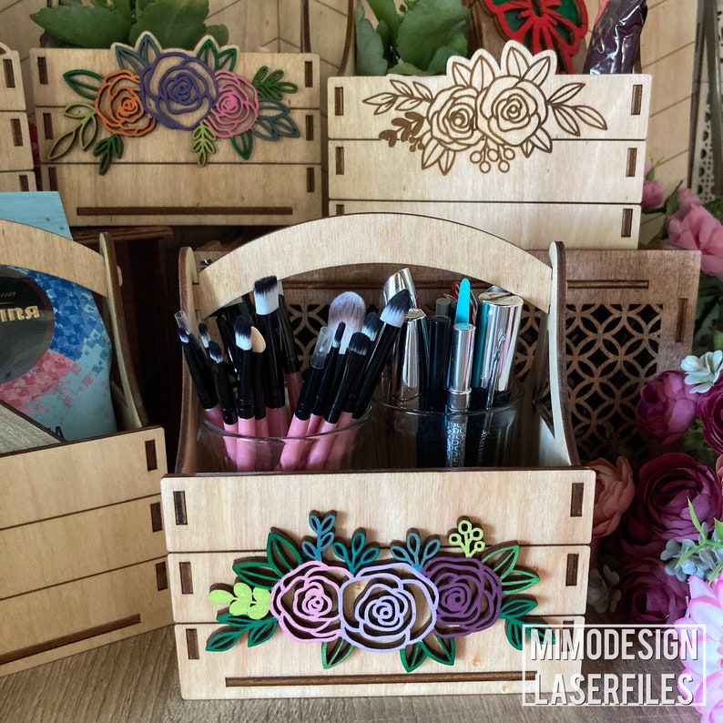 Mini Baskets Roses Bundle Basic Engraved Layered for Gifts - Etsy