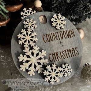 Snowflakes Countdown to Christmas Sliding Ornament, Snowflake Lever to ...