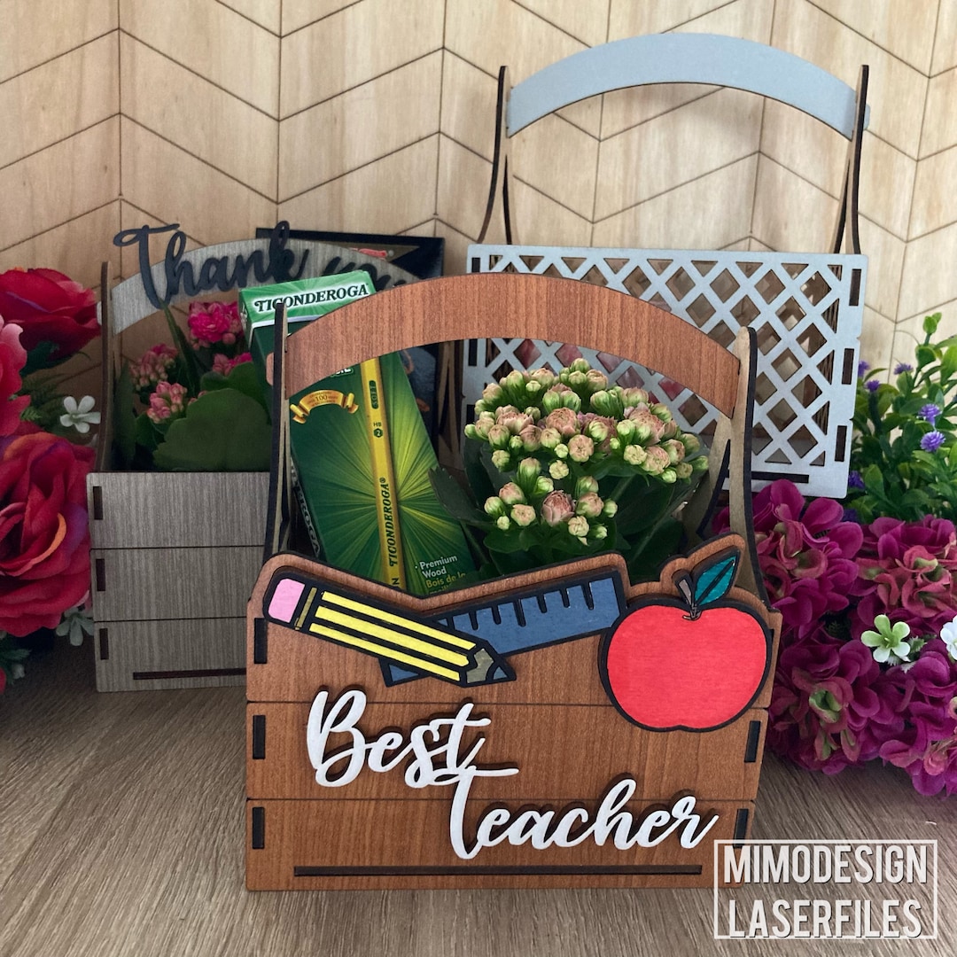 Mini Teachers and Patterned Gift Baskets Crates for Personalization and ...