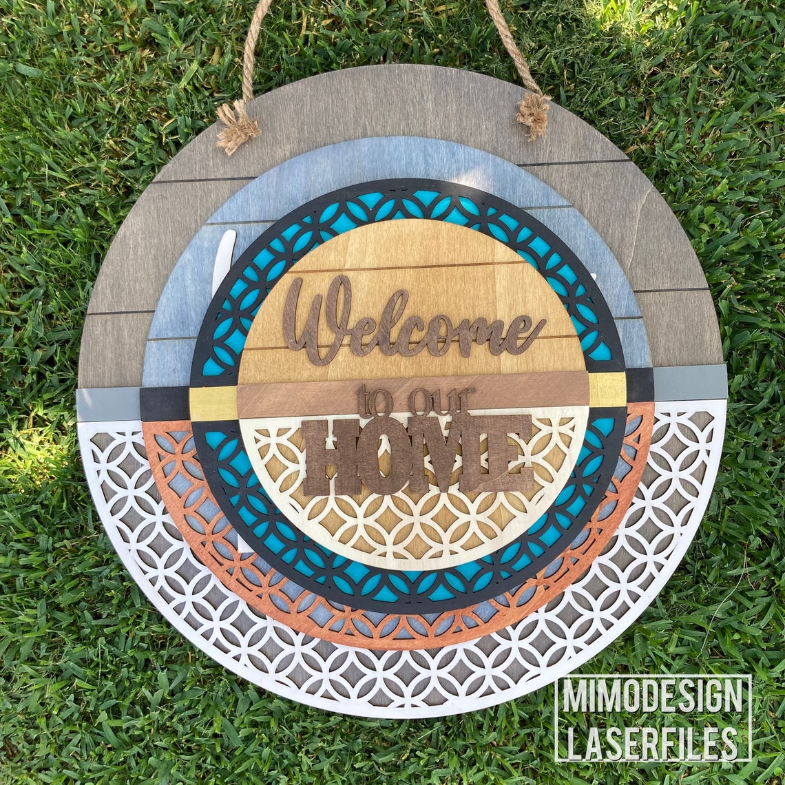 Oversized Split Signs Door Hangers, Chainmail Pattern 4 Sizes 23, 18 ...
