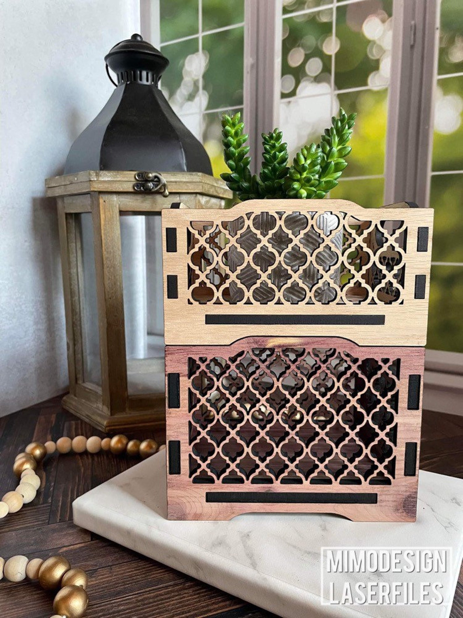 Stacking Arabesque Pattern Boxes Crates, Baskets for Personalization ...