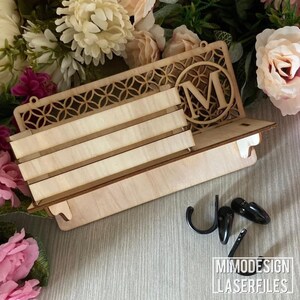 Wall Mounted Key Hanger With Box, Chainmail Pattern & Full Monogram ...