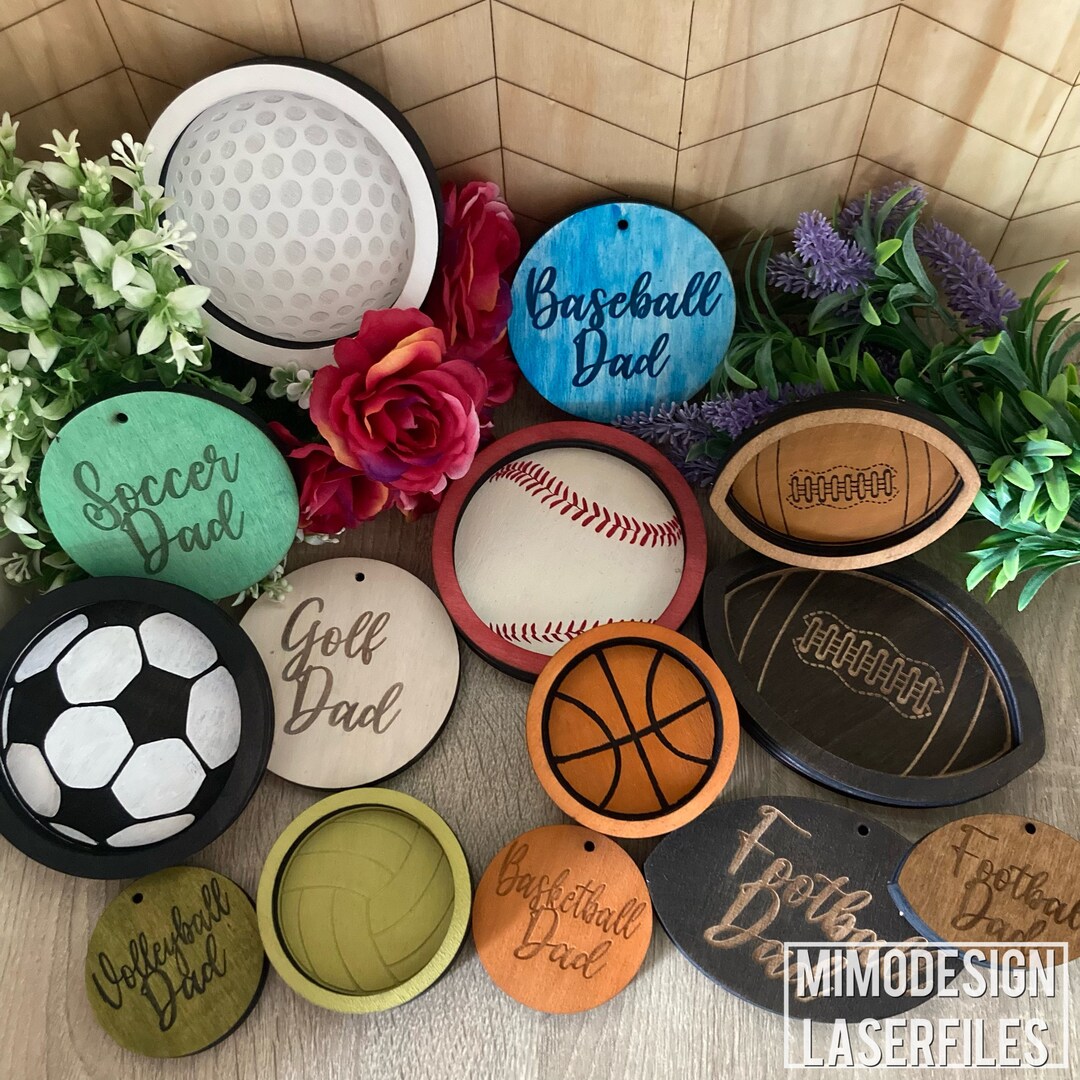 6 Sport Valet, Trinket, Money, Snack Dish Trays, Football Golf Basket ...