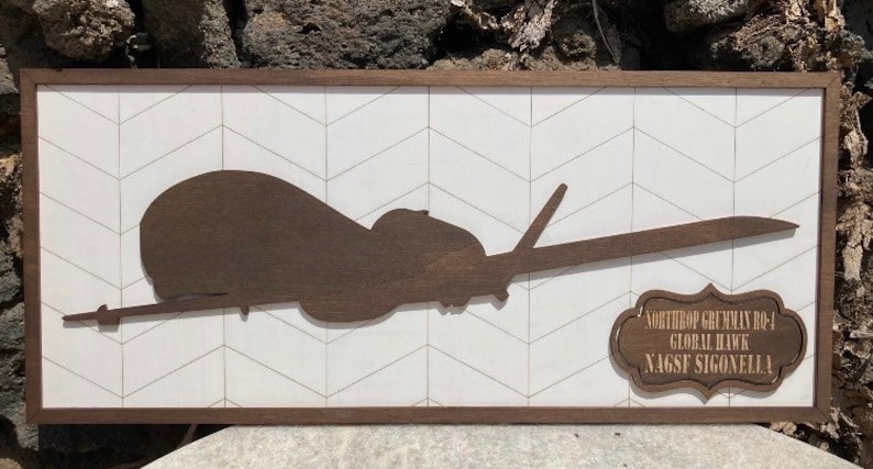 Global Hawk Aircraft Sign / Plaque for Personalization, Retirement, PCS ...