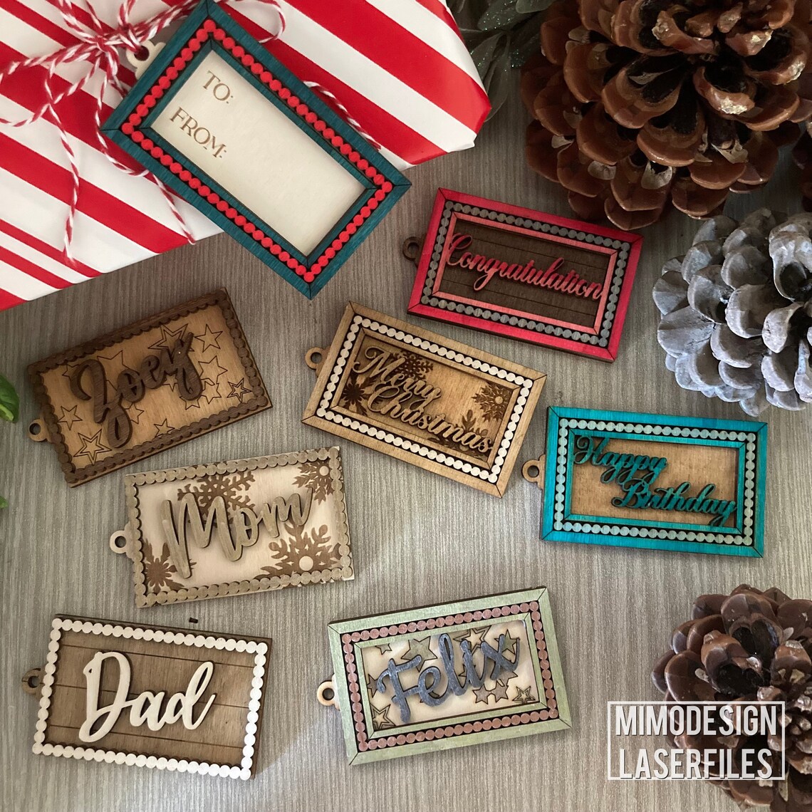 Beaded Frame Tags for Christmas Birthday Celebrations - Etsy