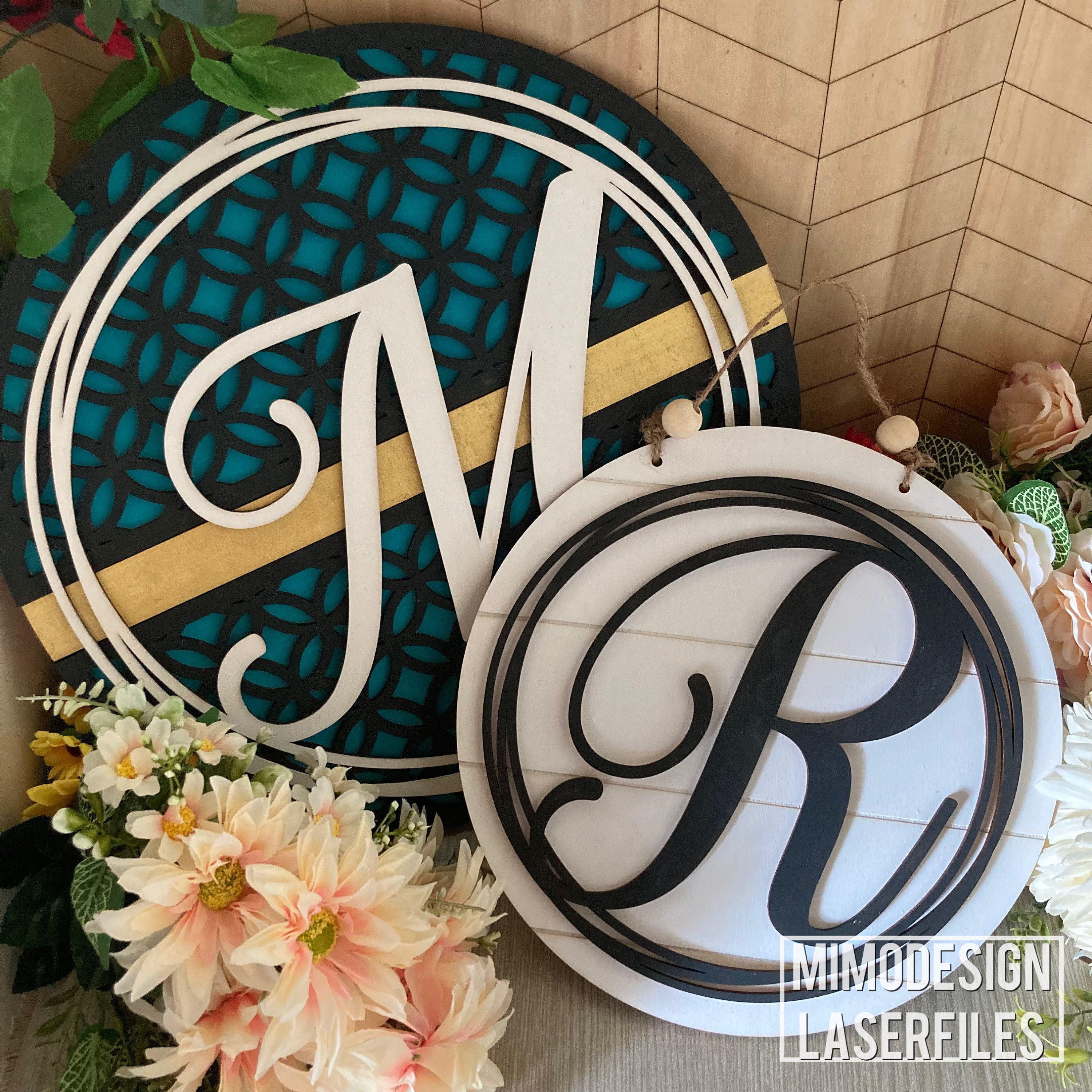 Bundle of Monogram Wreath Letters 26 Letters Full Alphabet - Etsy