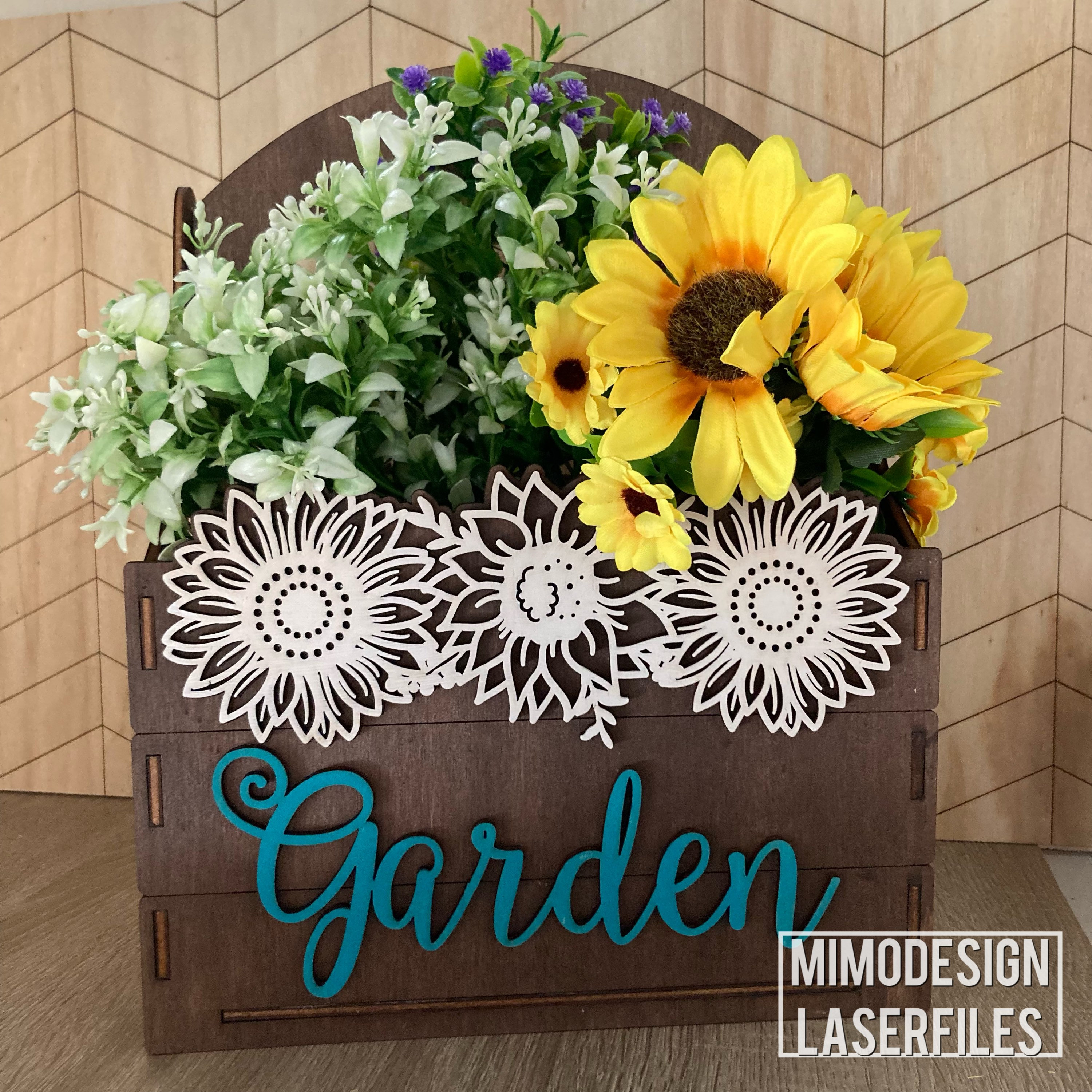 Mothers Day Garden Sunflower Floral Gift Basket Crate for - Etsy