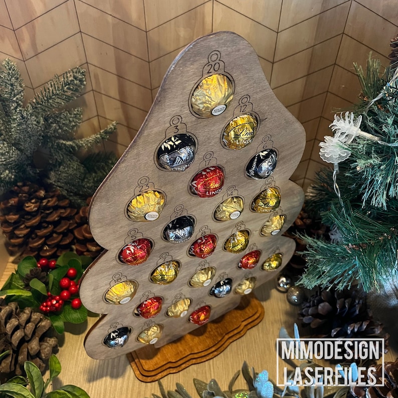 25 or 24 Christmas Advent Calendar Tree for Holding Chocolate - Etsy