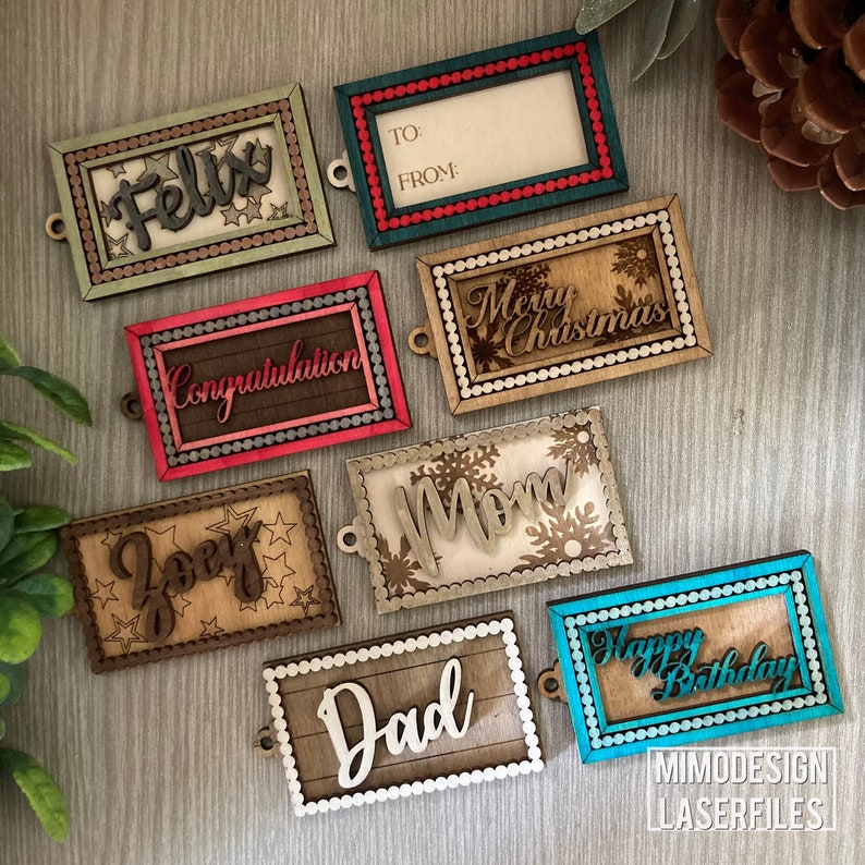 Beaded Frame Tags for Christmas Birthday Celebrations - Etsy