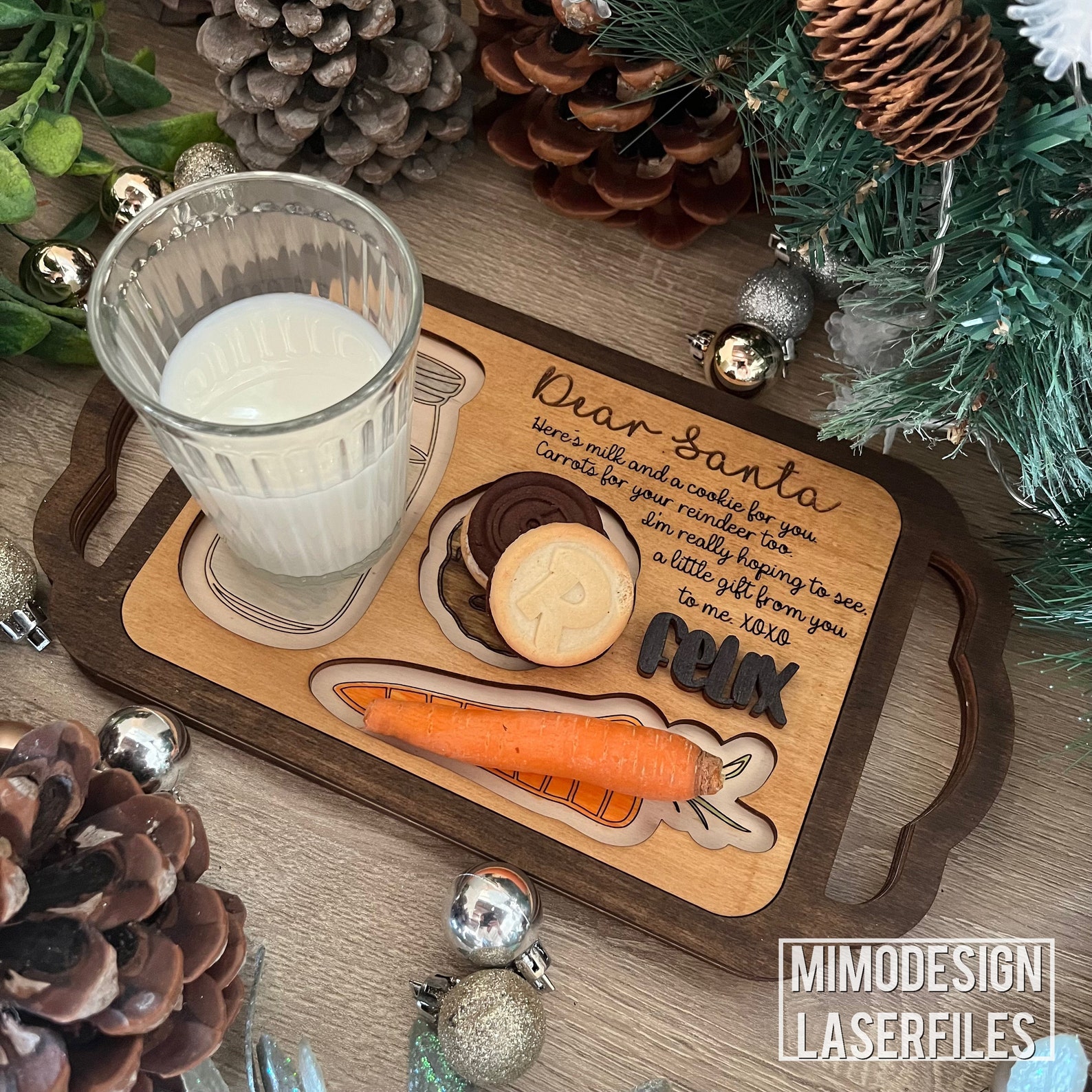 Santa Treat Tray Board for Kids, Carrots, Water, Cookies ALL Scored ...