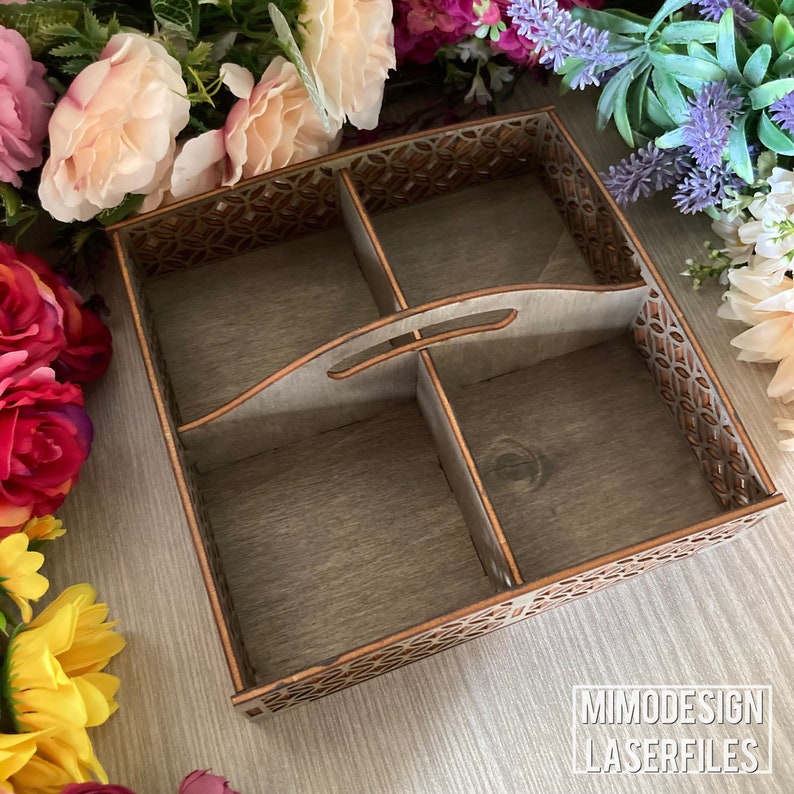 Divided 4 Room Decorative Tray / Caddy With Chic Pattern for - Etsy