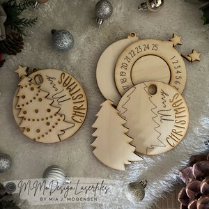 Christmas Tree Countdown Sliding Ornament | Star Lever Turning Calendar ...