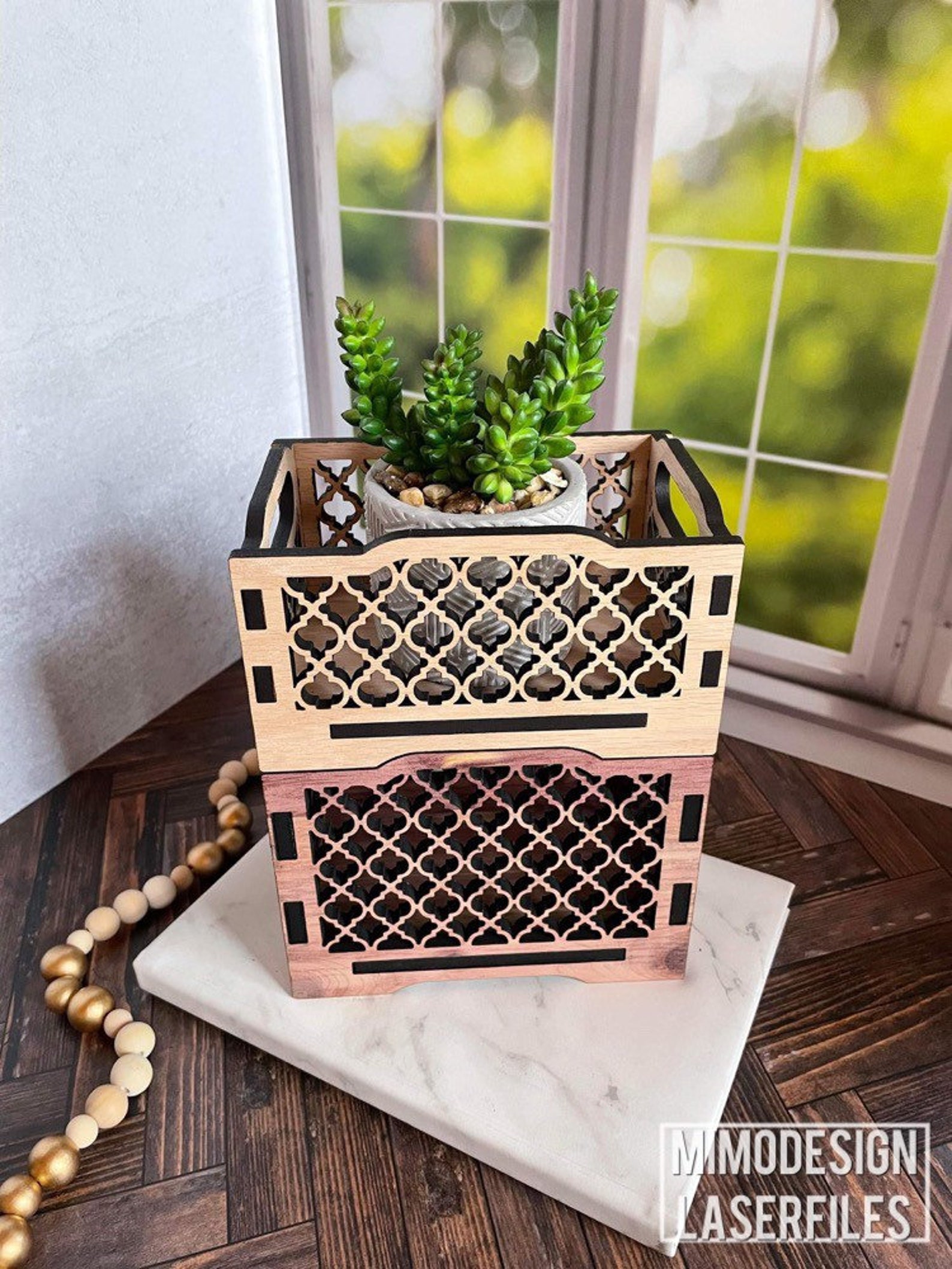 Stacking Arabesque Pattern Boxes Crates Baskets for - Etsy