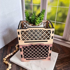 Stacking Arabesque Pattern Boxes Crates, Baskets for Personalization ...