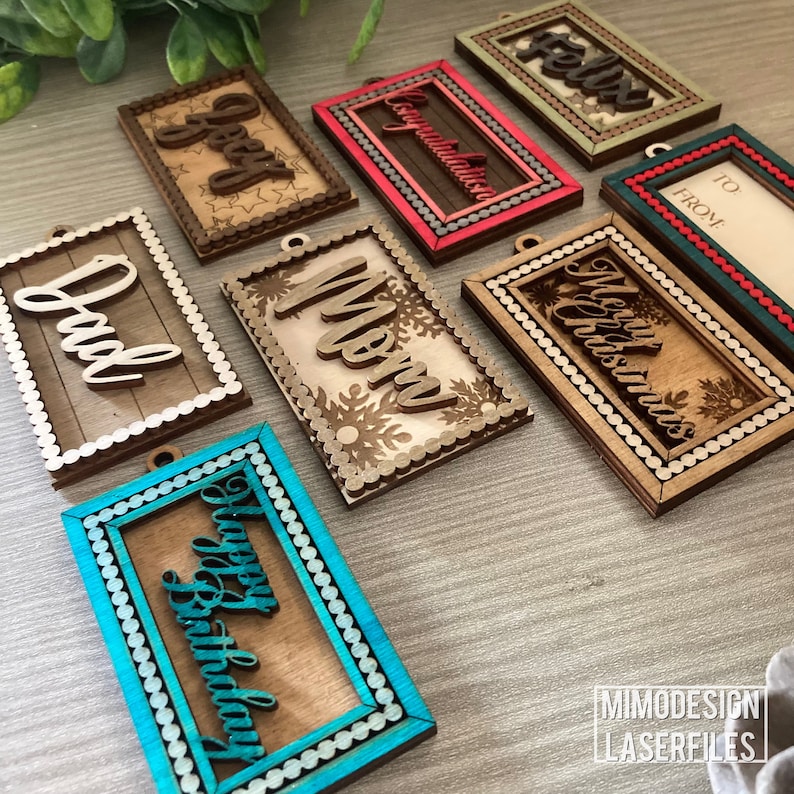 Beaded Frame Tags for Christmas Birthday Celebrations - Etsy