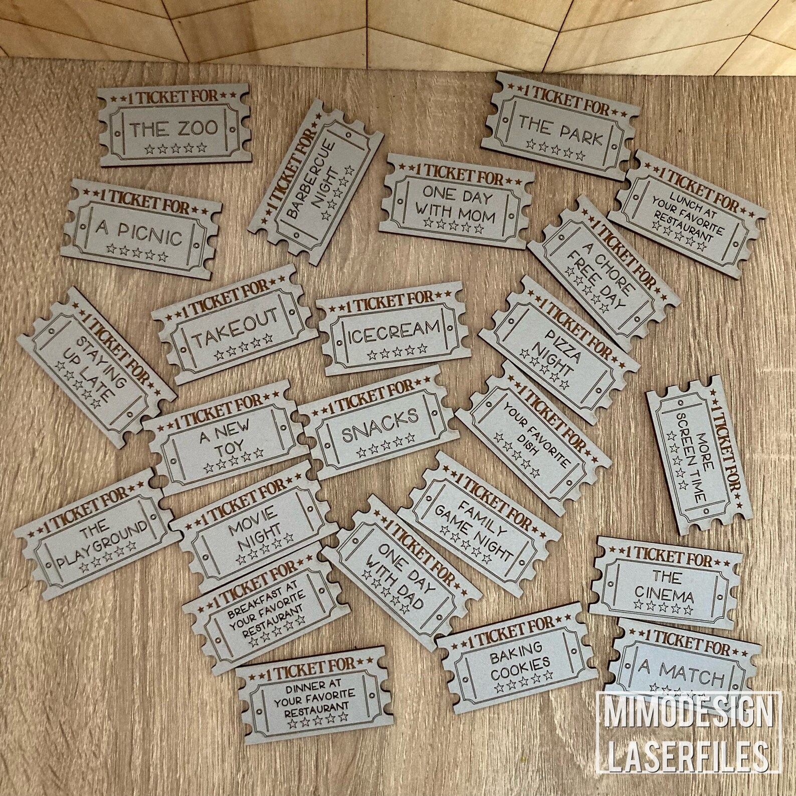 Reward Tickets for Kids 25 Scored / Lined or Engraved Pre - Etsy