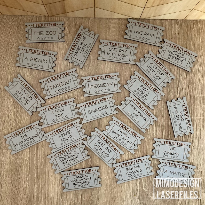 Reward Tickets for Kids 25 Scored / Lined or Engraved Pre - Etsy