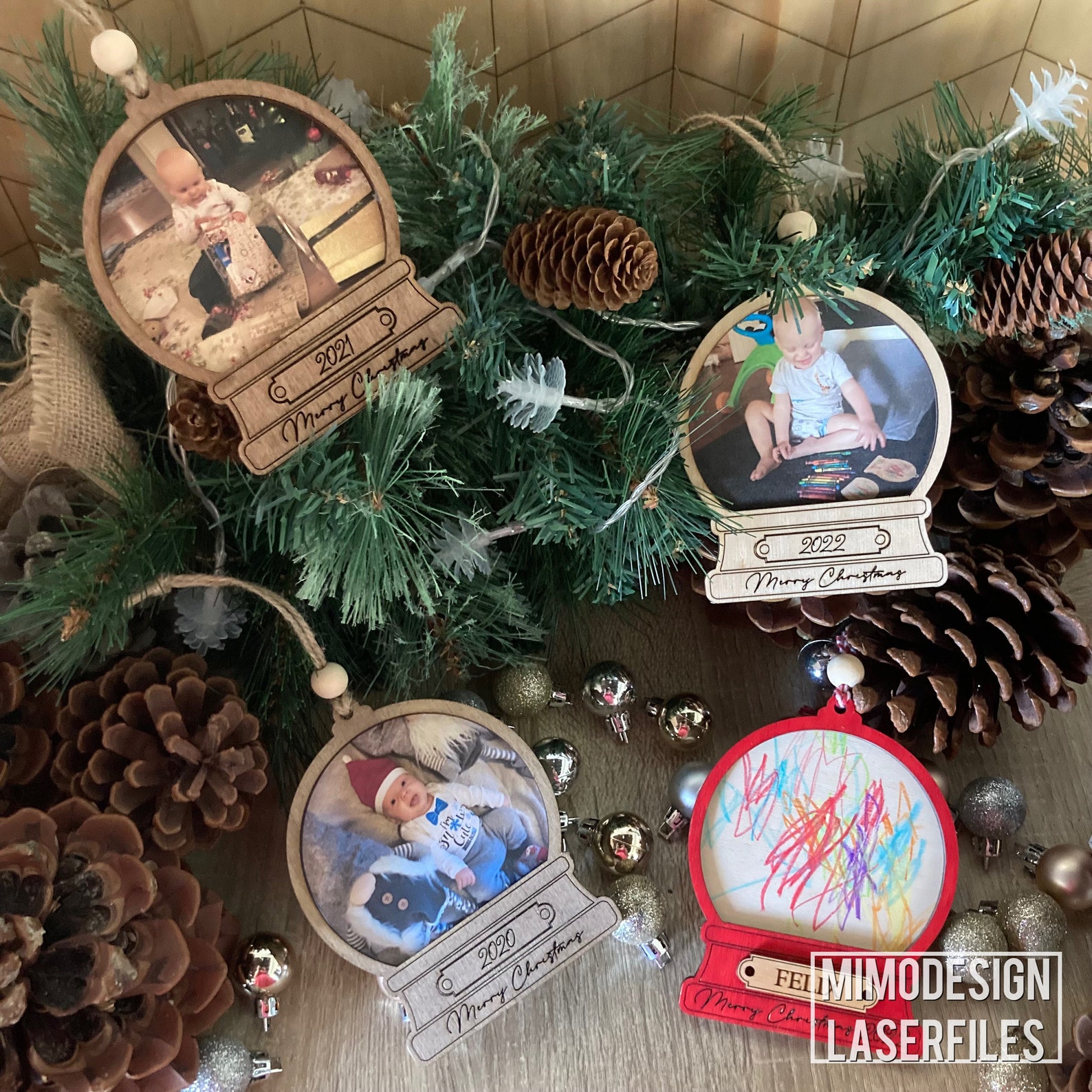 Snow Globe Personalized Drawing or Picture Frame Christmas - Etsy