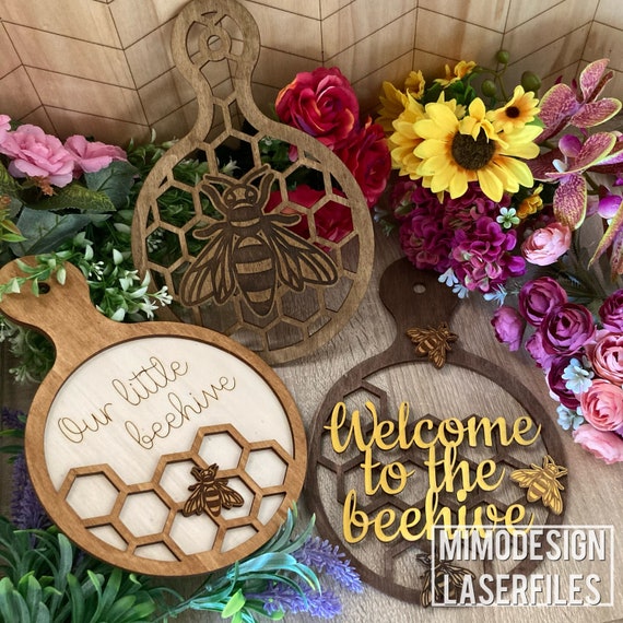 Honeycomb Bee Trivets Cutting Board Hangers Signs Bundle of - Etsy