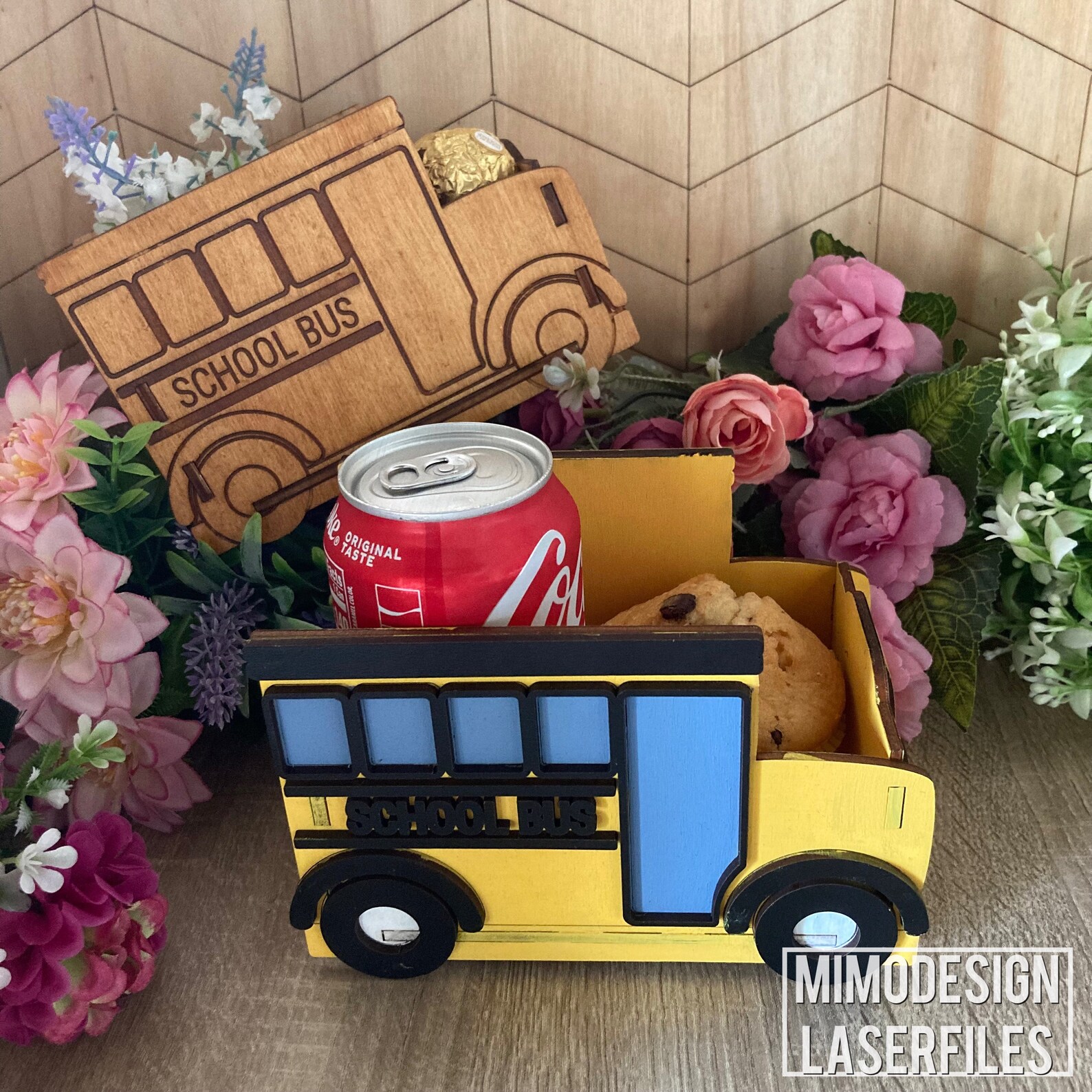 Mini School Bus Driver Gift Box Basket Crate for Personalization ...