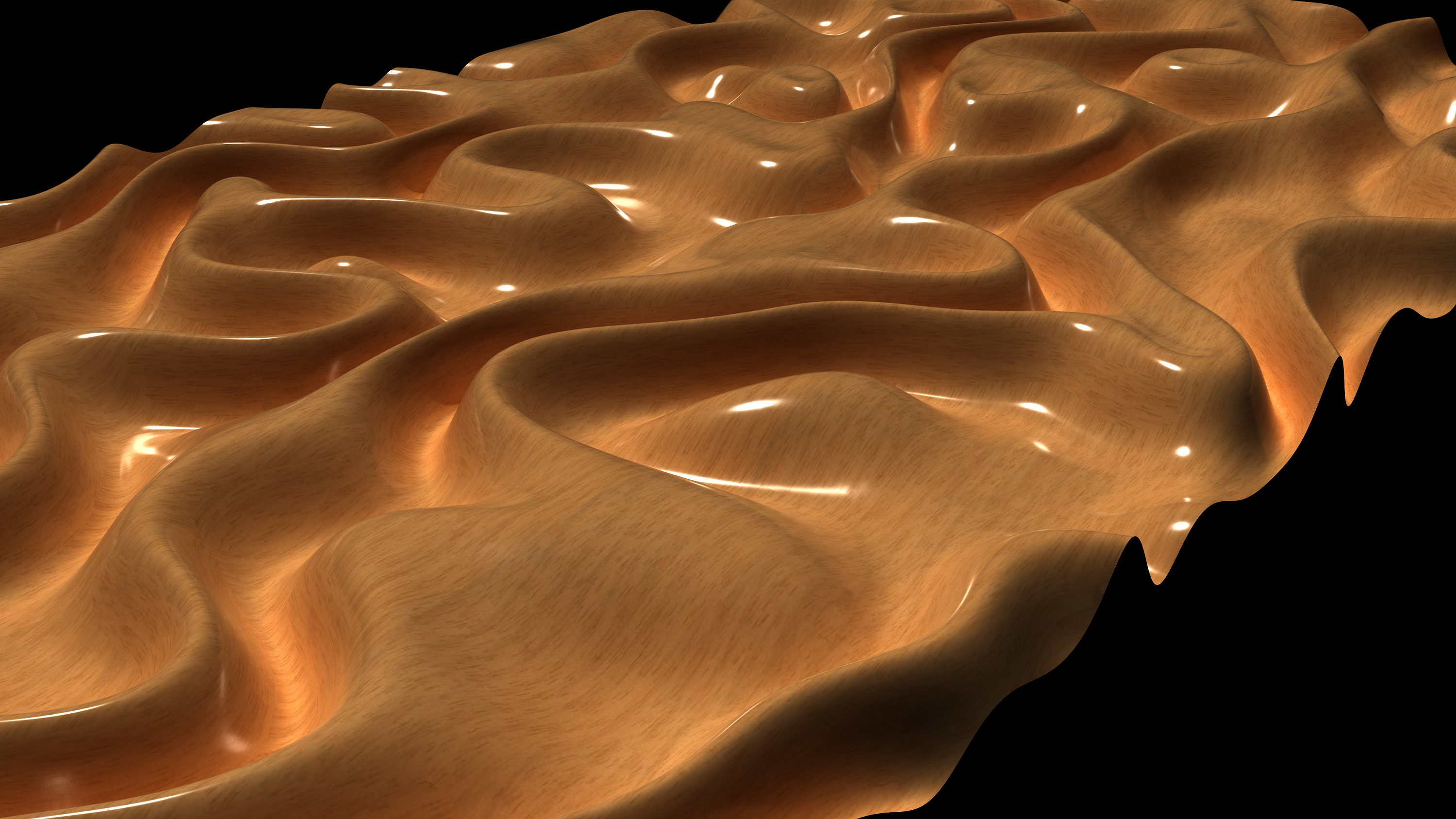 Organic Wave Wall Relief STL | CNC Router Files | Parametric Wood Wall ...