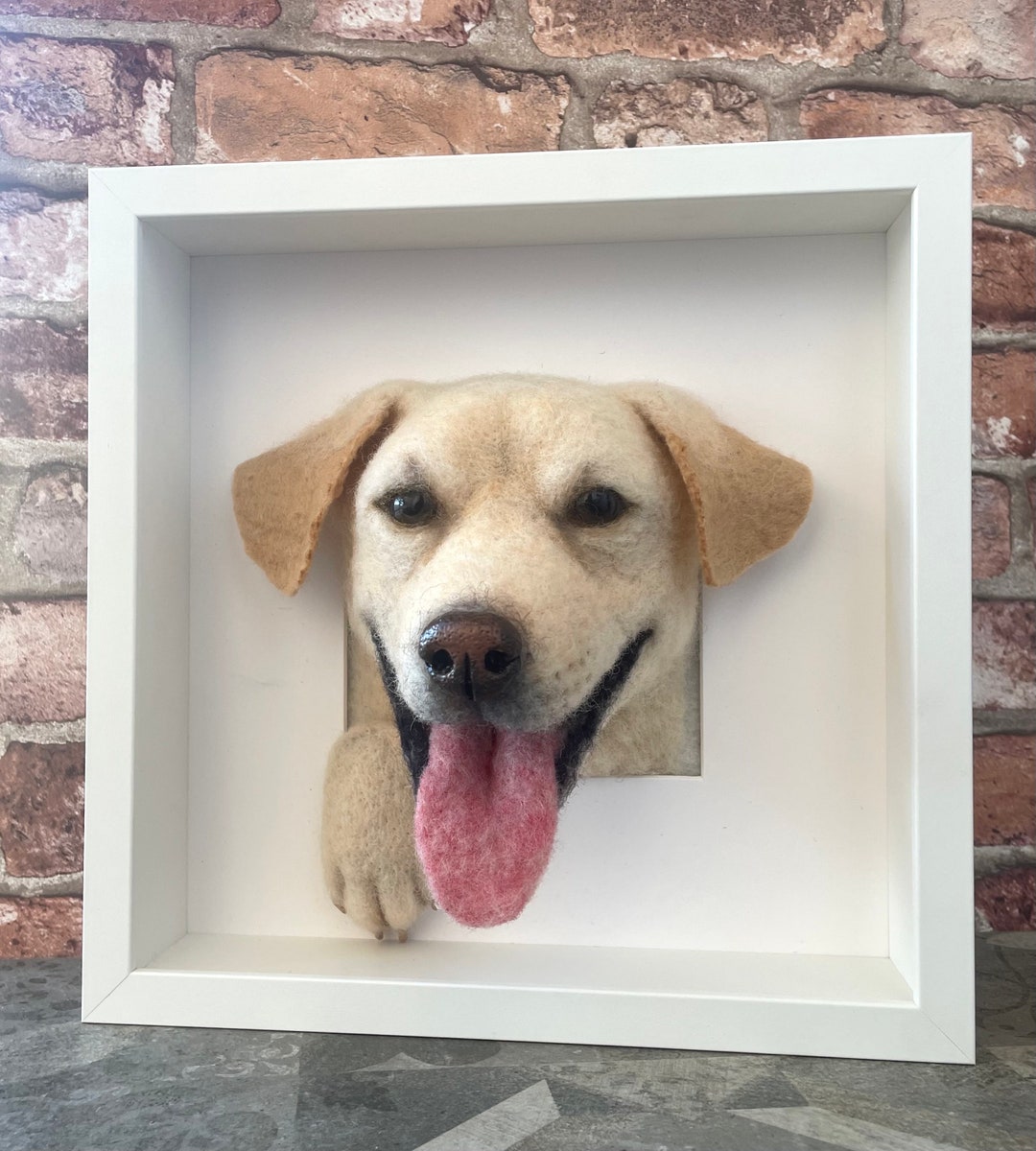 Personalized 3D Dog Portrait, Needlefelted Portrait, Custom Pet ...