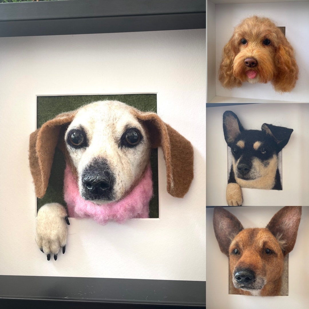 Made to Order Dog Portrait, Needle Felted 3D Dog Portrait, Chihuahua ...