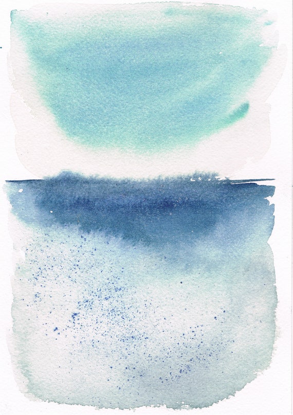Ocean Watercolor Painting A Small Seascape Houghton Bay, Wellington,
