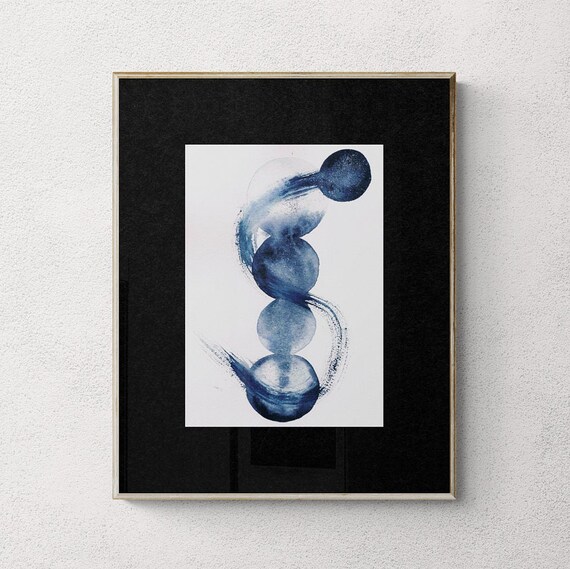 Indigo Drawing Buy NEW Original Abstract Watercolor Painting Art